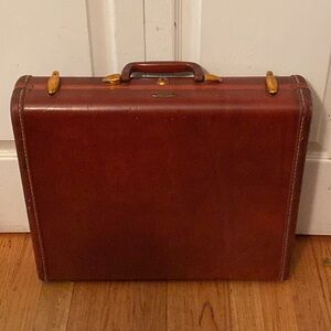 Samsonite | Bags | Vintage Usa Samsonite Luggage Leather Hard Shell ...